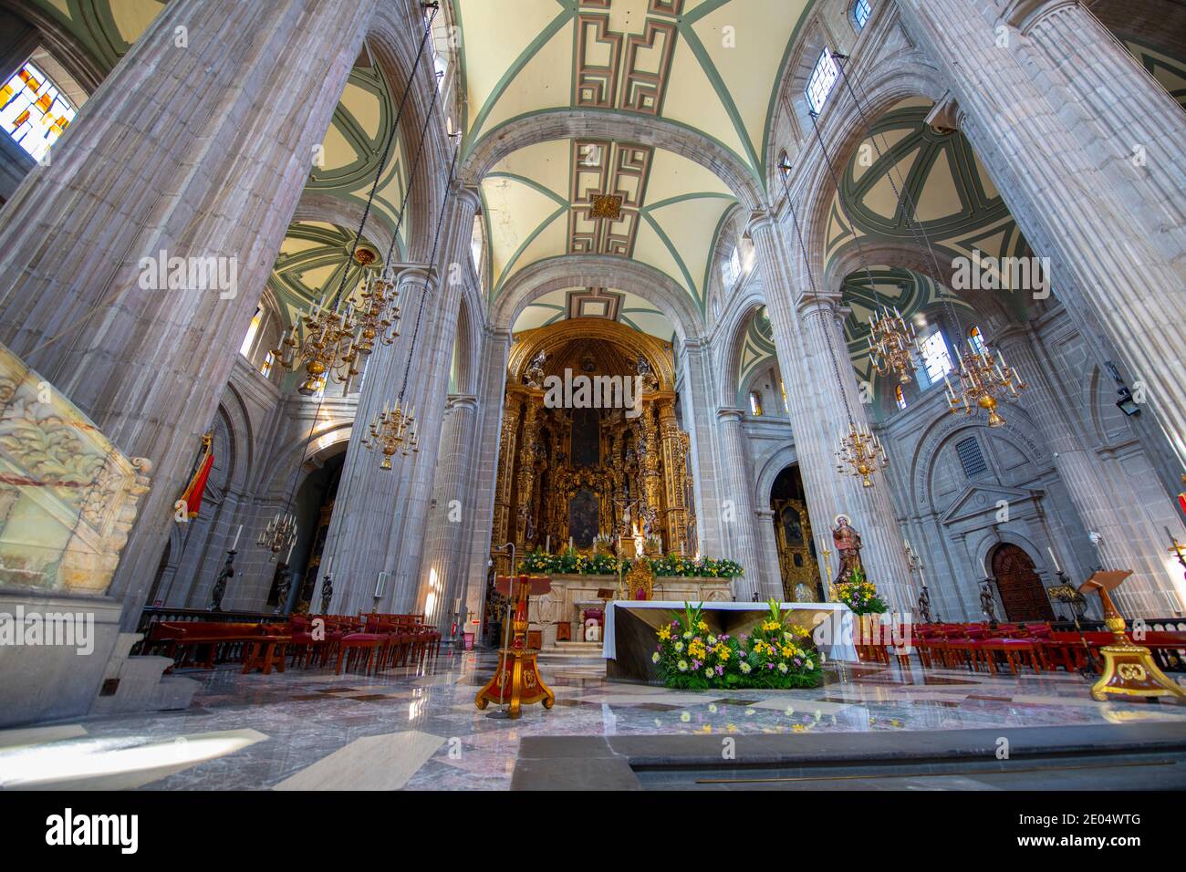 Altar inside Metropolitan Cathedral at Historic center of Mexico City ...