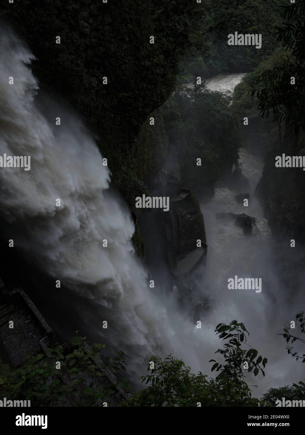 Pailon del diablo Devils Cauldron highest waterfall flowing down Rio ...