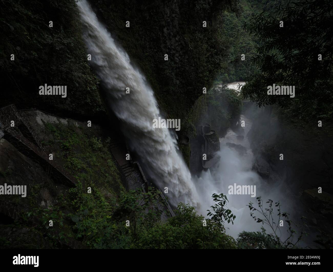 Pailon del diablo Devils Cauldron highest waterfall flowing down Rio ...