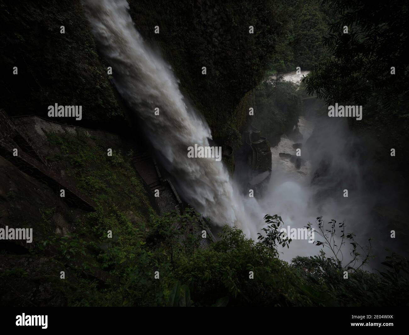 Pailon del diablo Devils Cauldron highest waterfall flowing down Rio ...