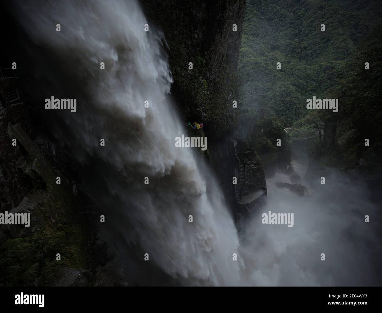 Pailon del diablo Devils Cauldron highest waterfall flowing down Rio ...