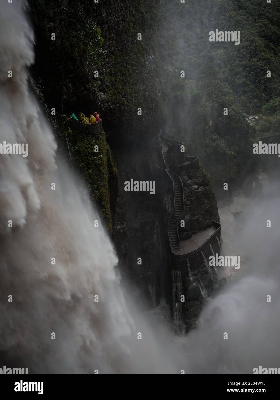 Pailon del diablo Devils Cauldron highest waterfall flowing down Rio ...