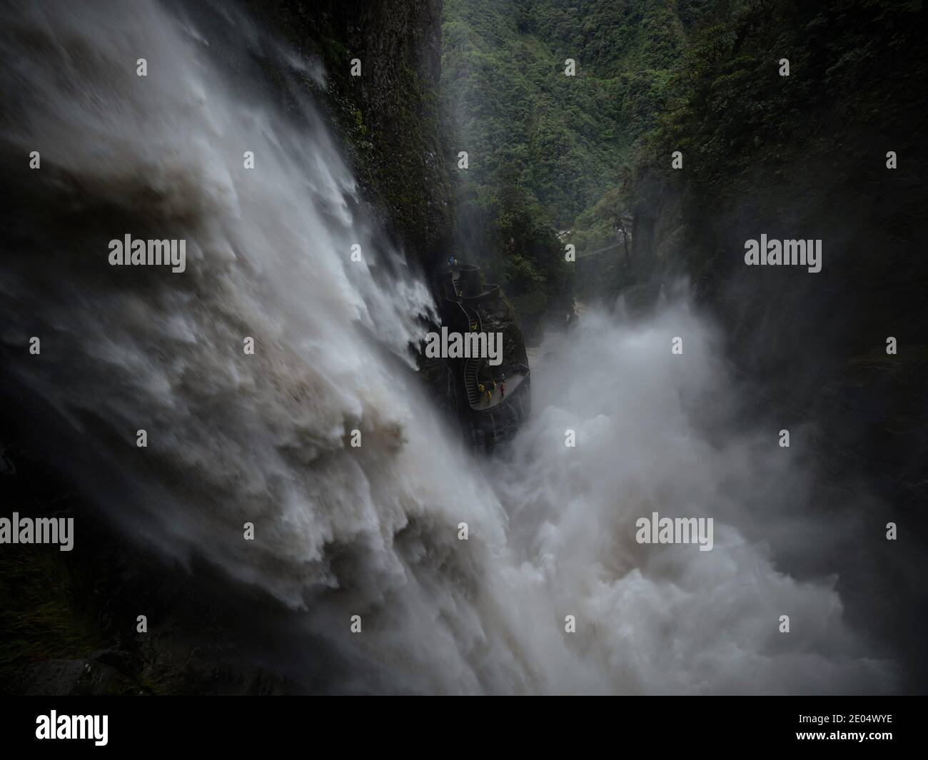 Pailon del diablo Devils Cauldron highest waterfall flowing down Rio ...