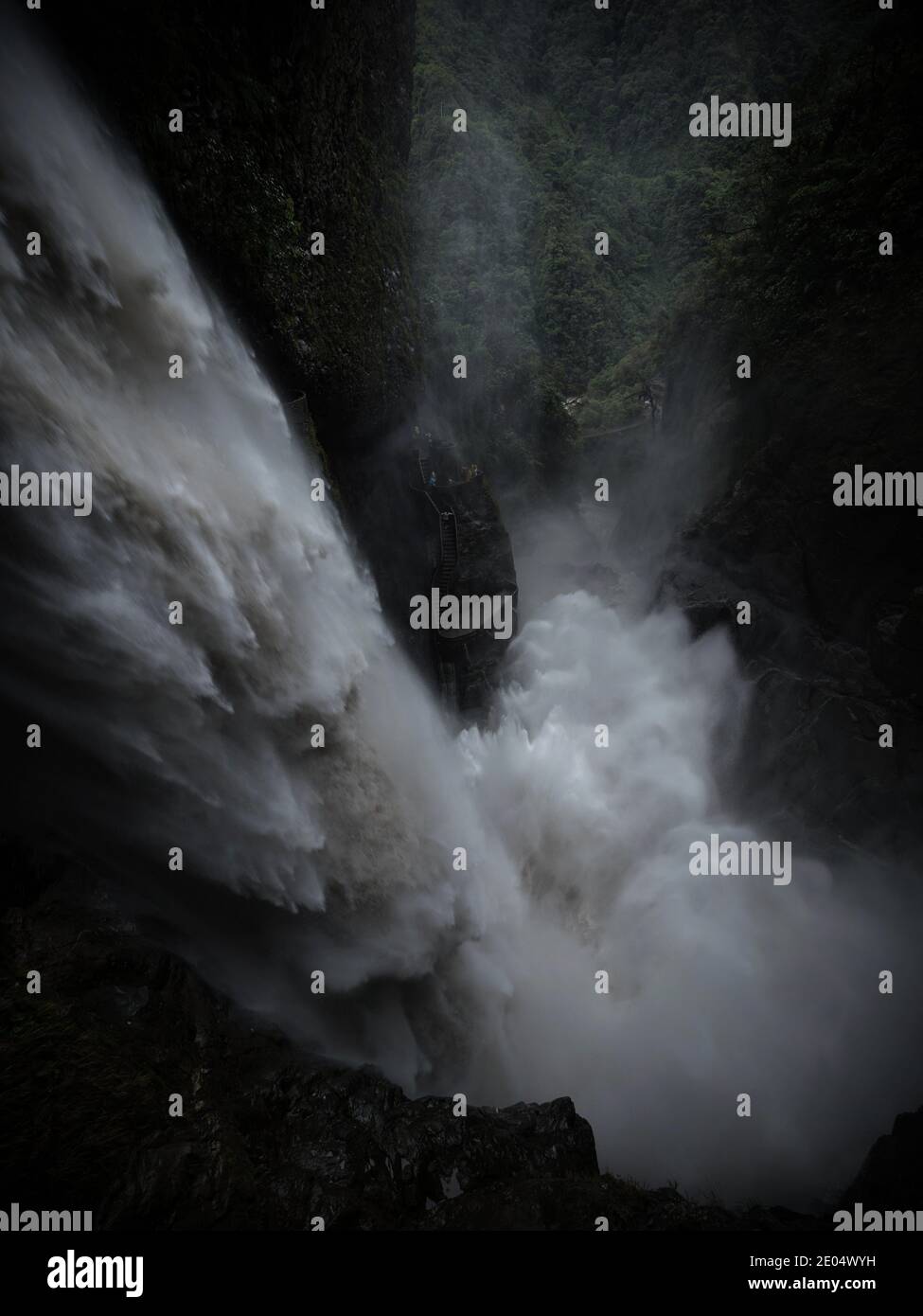 Pailon del diablo Devils Cauldron highest waterfall flowing down Rio ...
