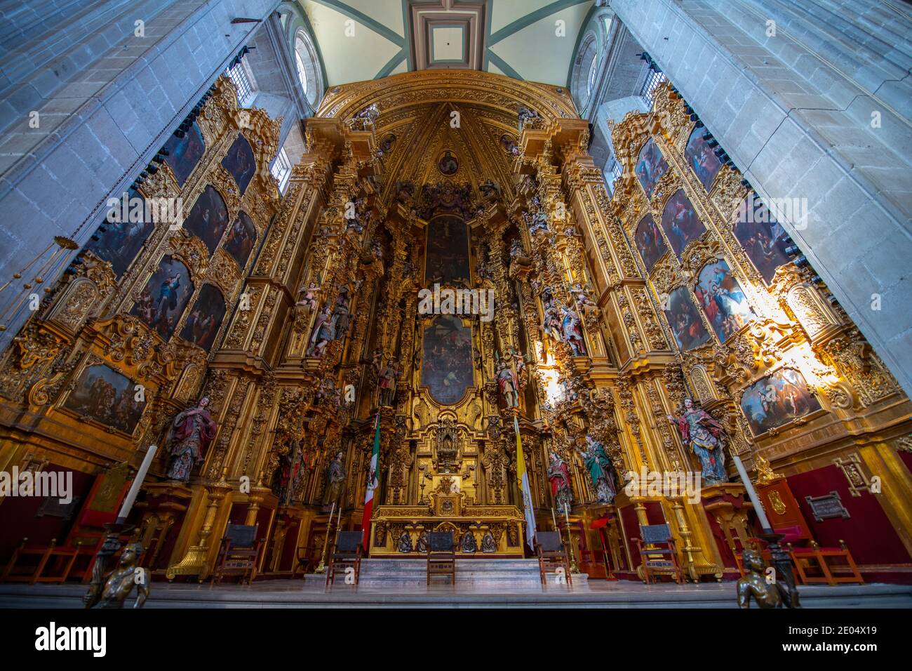 Altar inside Metropolitan Cathedral at Historic center of Mexico City ...