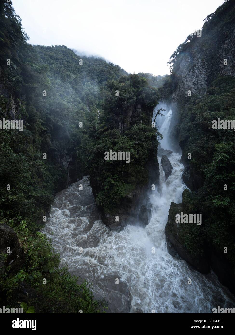 Pailon del diablo Devils Cauldron highest waterfall flowing down Rio ...