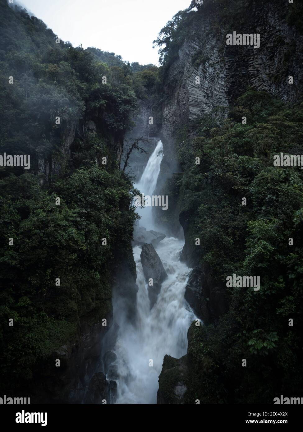 Pailon del diablo Devils Cauldron highest waterfall flowing down Rio ...