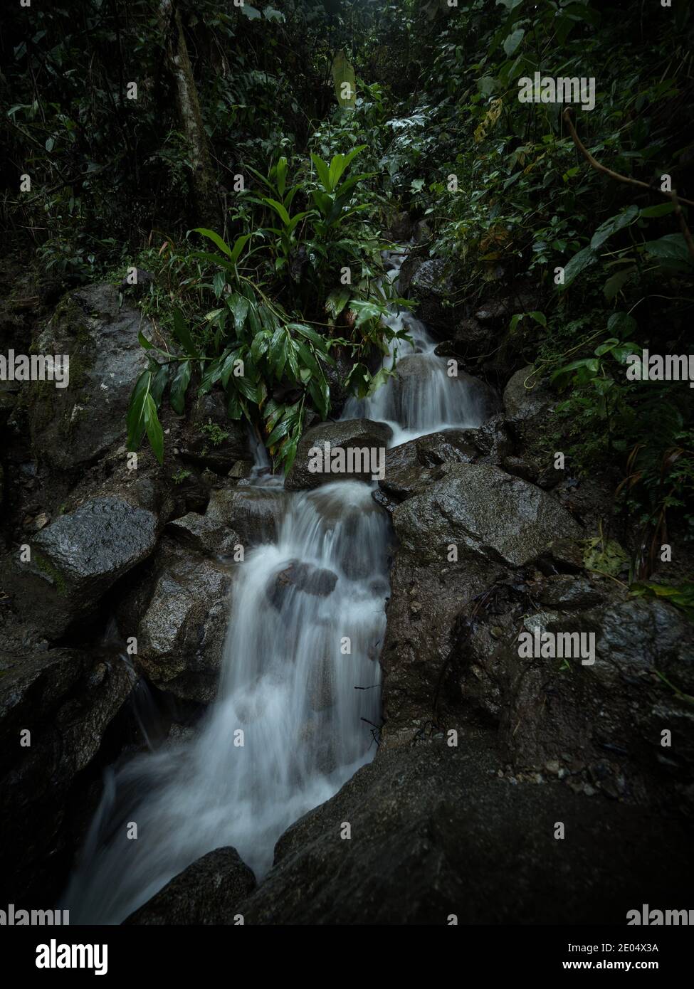 Small waterfall next to Pailon del diablo Devils Cauldron Rio Pastaza ...