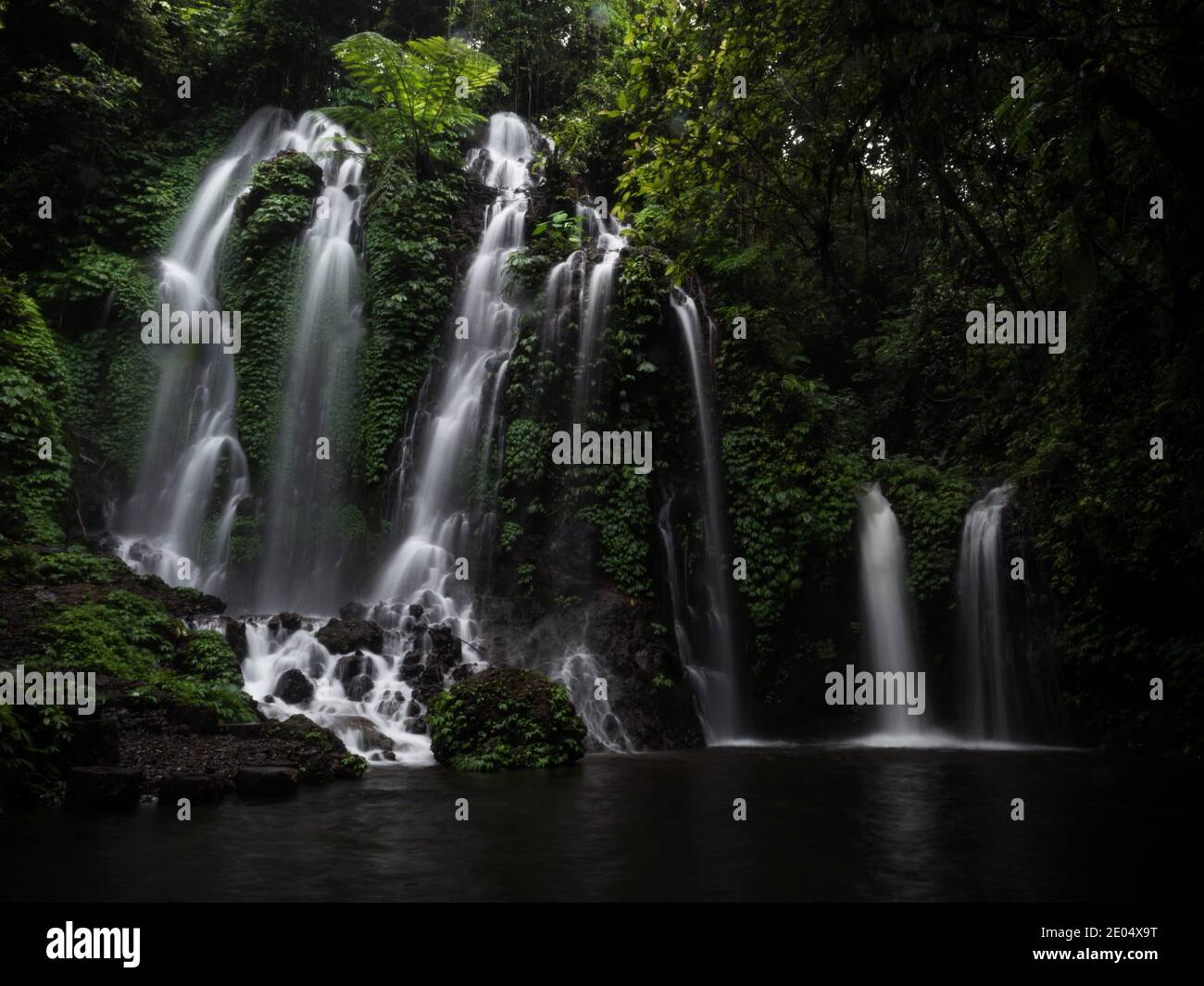 Long exposure of Banyu Wana Amertha Amerta waterfall air terjun in ...