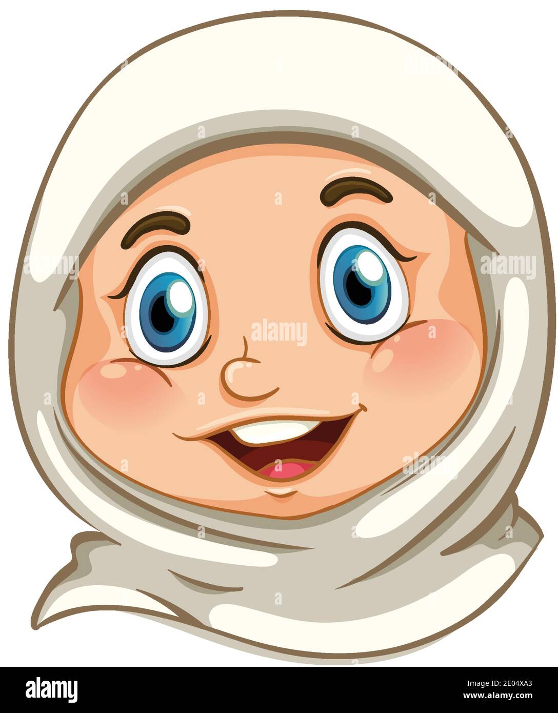 Happy muslim girl face illustration Stock Vector Image & Art - Alamy