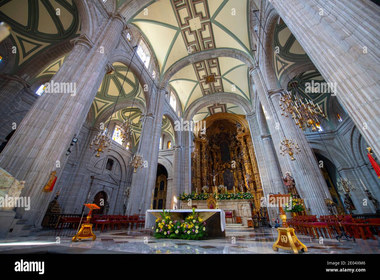 Altar inside Metropolitan Cathedral at Historic center of Mexico City ...