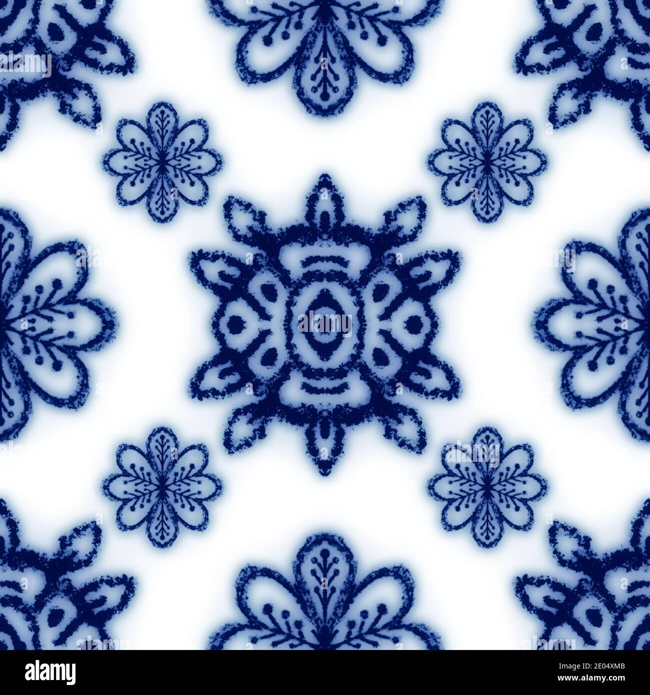 Seamless classic blue and white ceramic design Stock Photo - Alamy