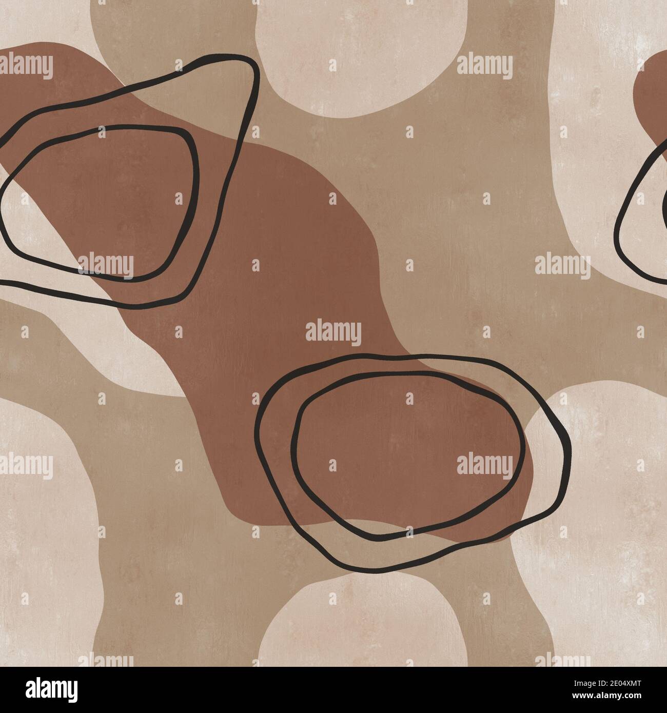 Seamless organic rounded curvy shapes naive design Stock Photo - Alamy