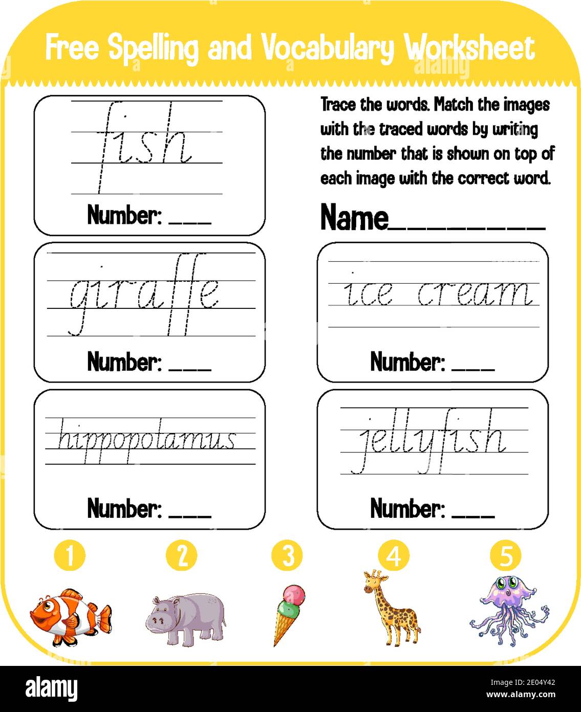 English alphabet tracing worksheets illustration Stock Vector Image ...