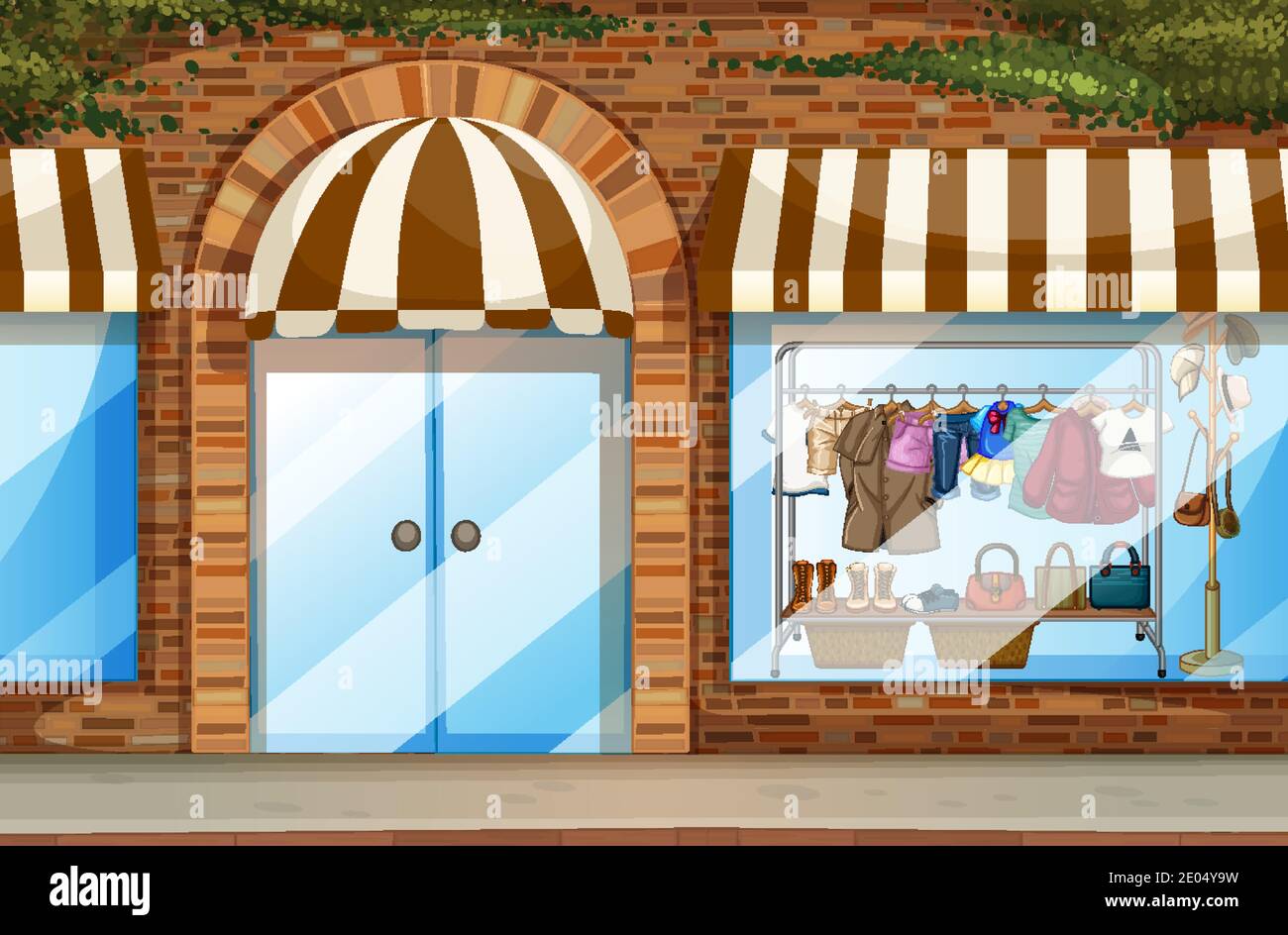 Clothing store front view scene illustration Stock Vector Image & Art ...