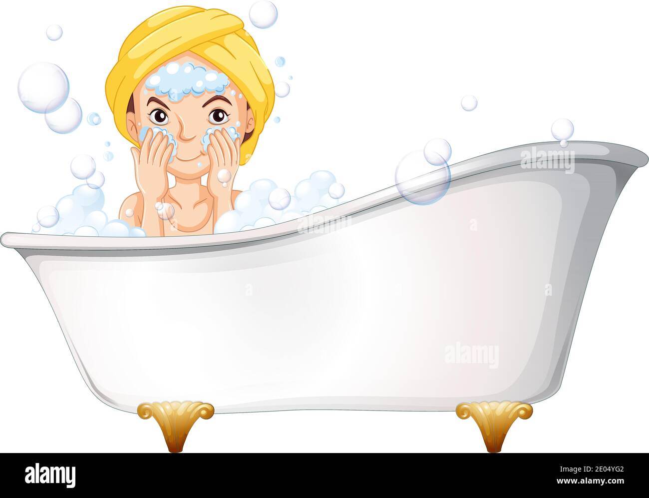 Woman taking bath drawing clipart hi-res stock photography and images ...
