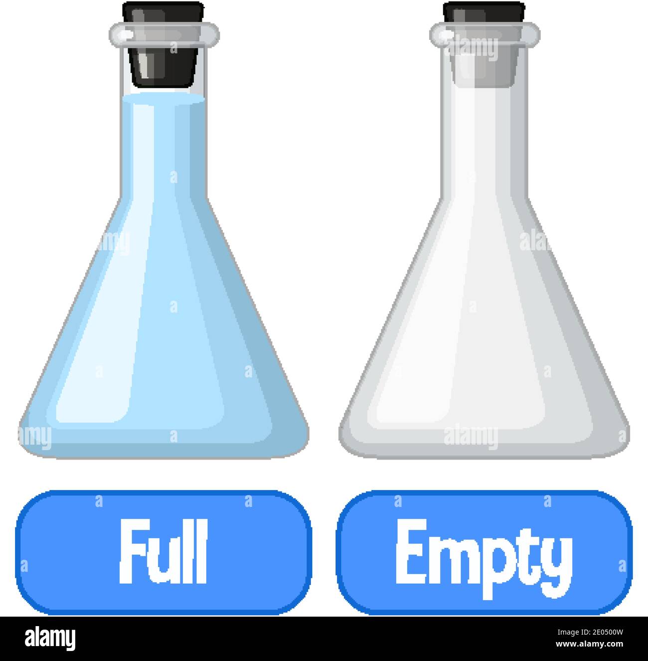 Opposite adjectives words with full and empty illustration Stock Vector ...