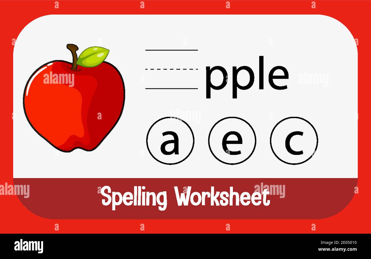 Find missing letter with an apple illustration Stock Vector Image & Art ...