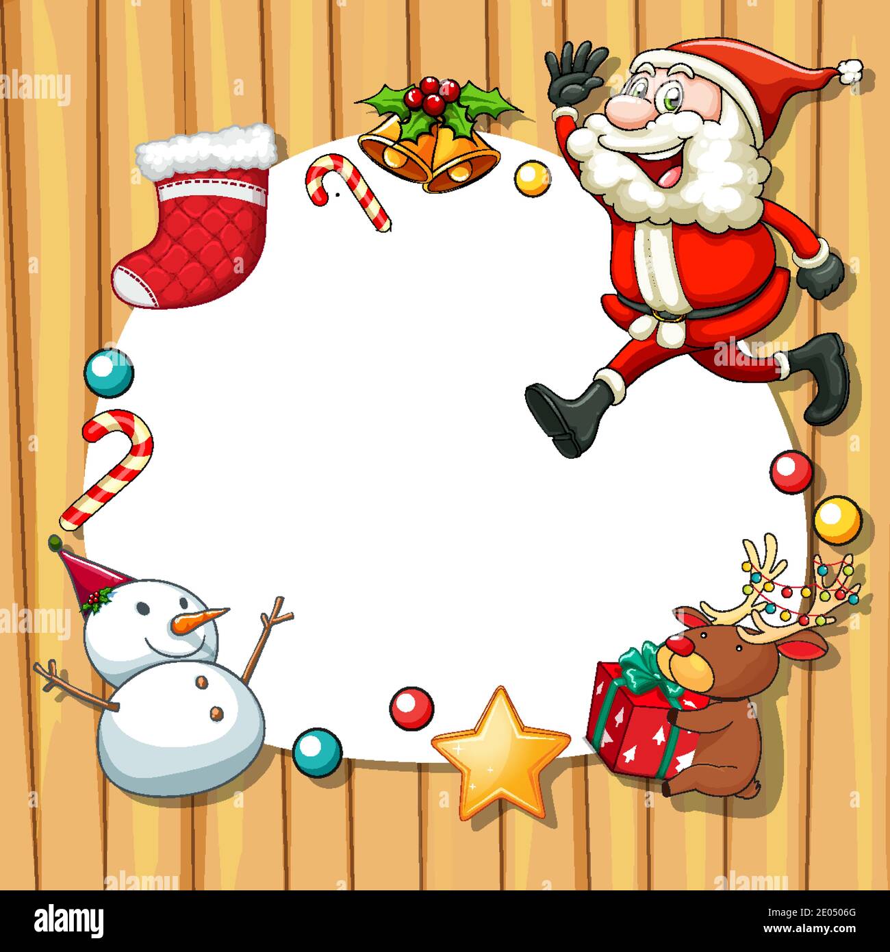 Christmas Frame with Christmas objects illustration Stock Vector Image ...