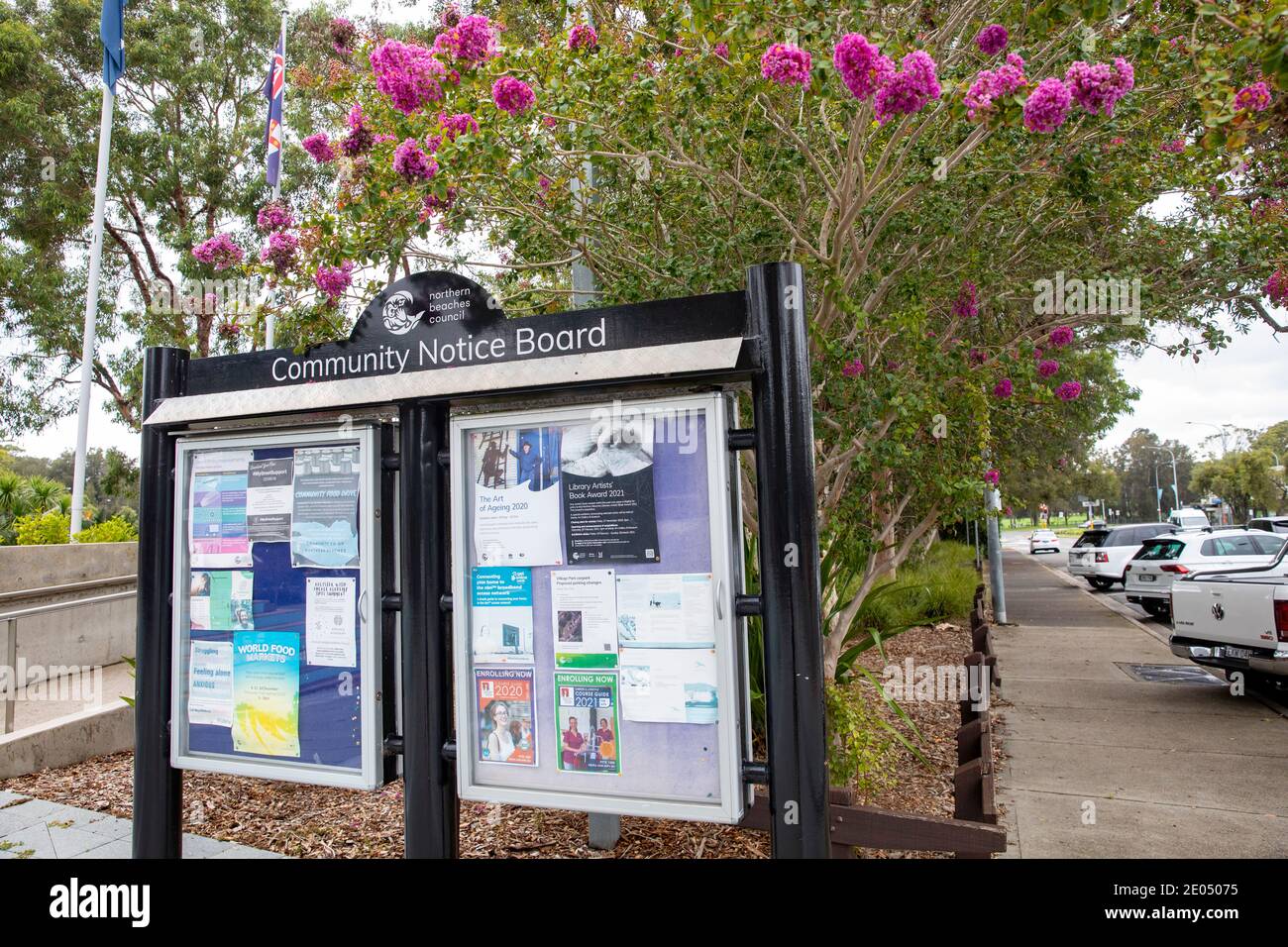 Community notice board for posting details of events and activities in ...