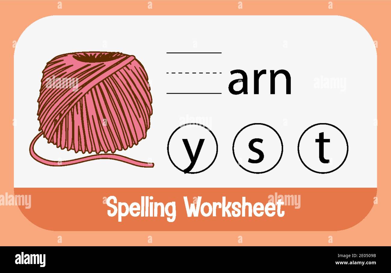 Find missing letter with yarn illustration Stock Vector Image & Art - Alamy