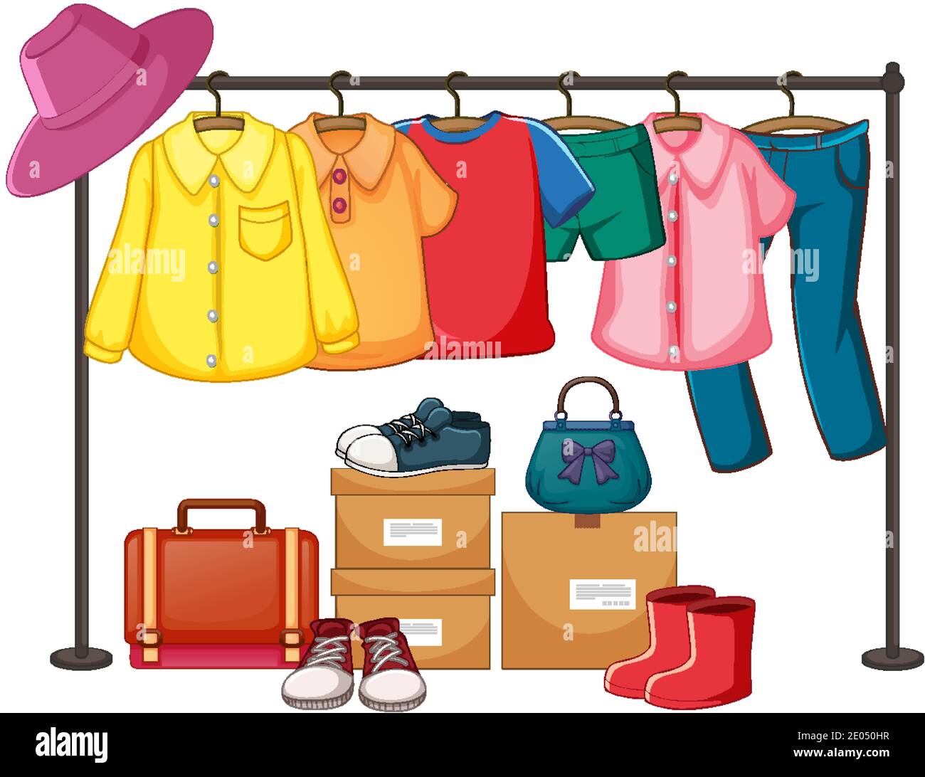 Isolated clothes on the rack display illustration Stock Vector Image ...