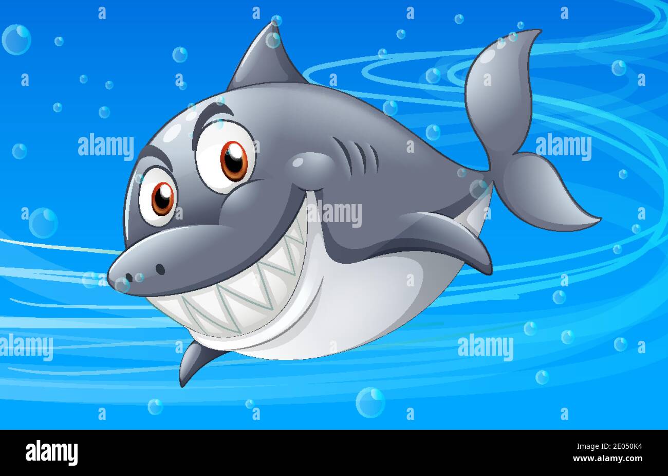 Many sharks cartoon character in the underwater background illustration ...