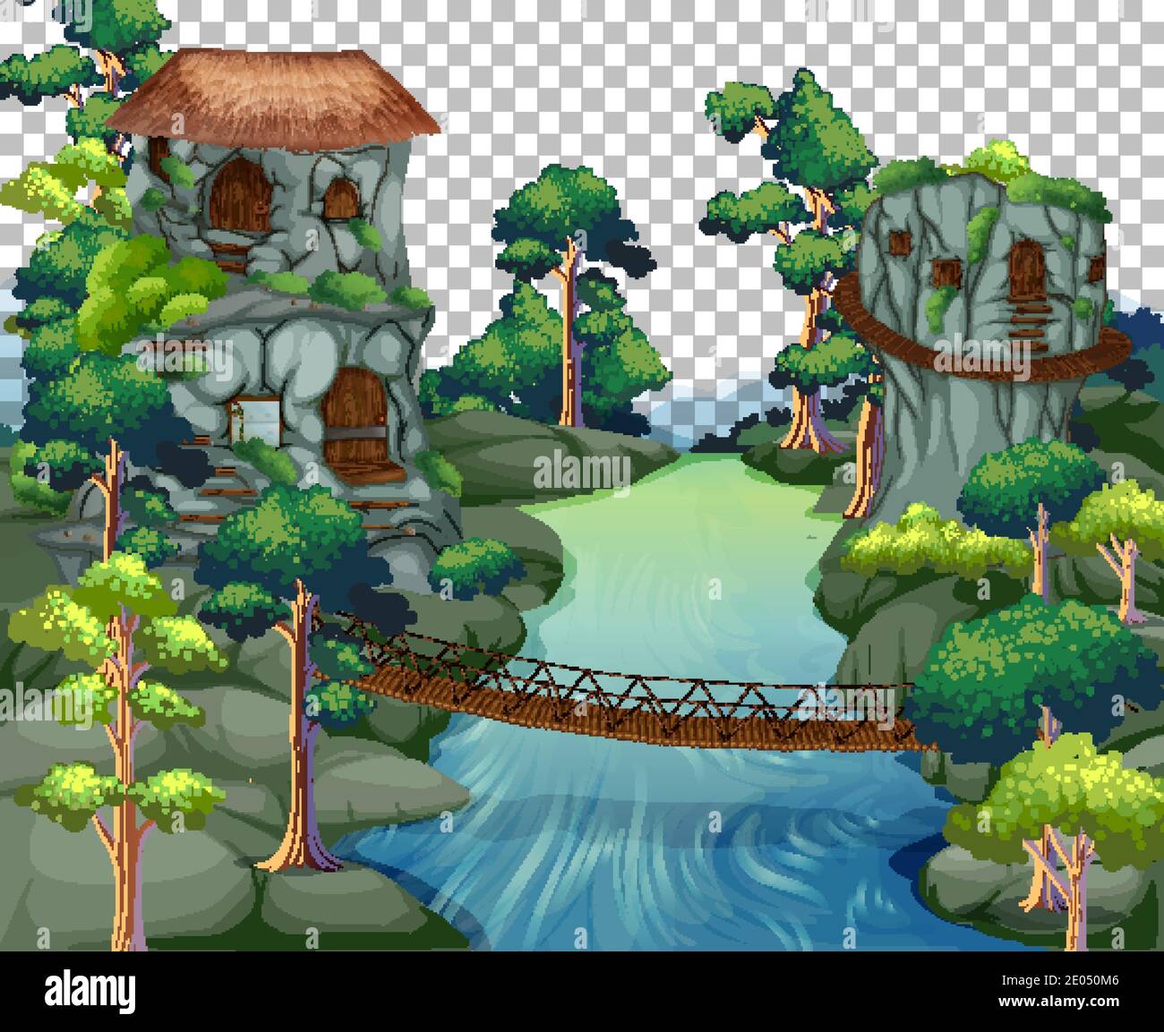 Nature outdoor landscape transparent background illustration Stock ...