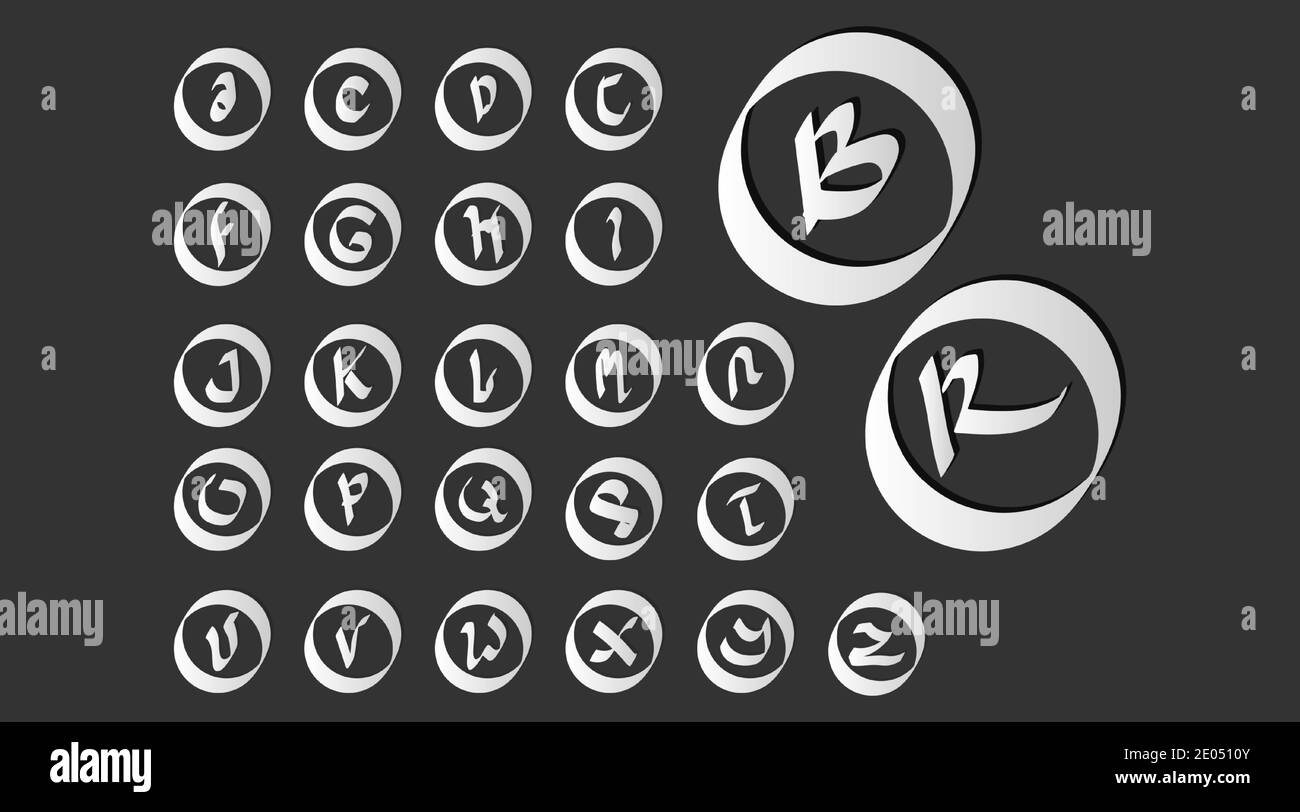 alphabet letter merging logo collection. Vector design with isolated ...