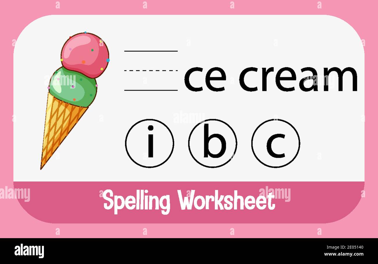 Find missing letter with ice cream illustration Stock Vector Image ...