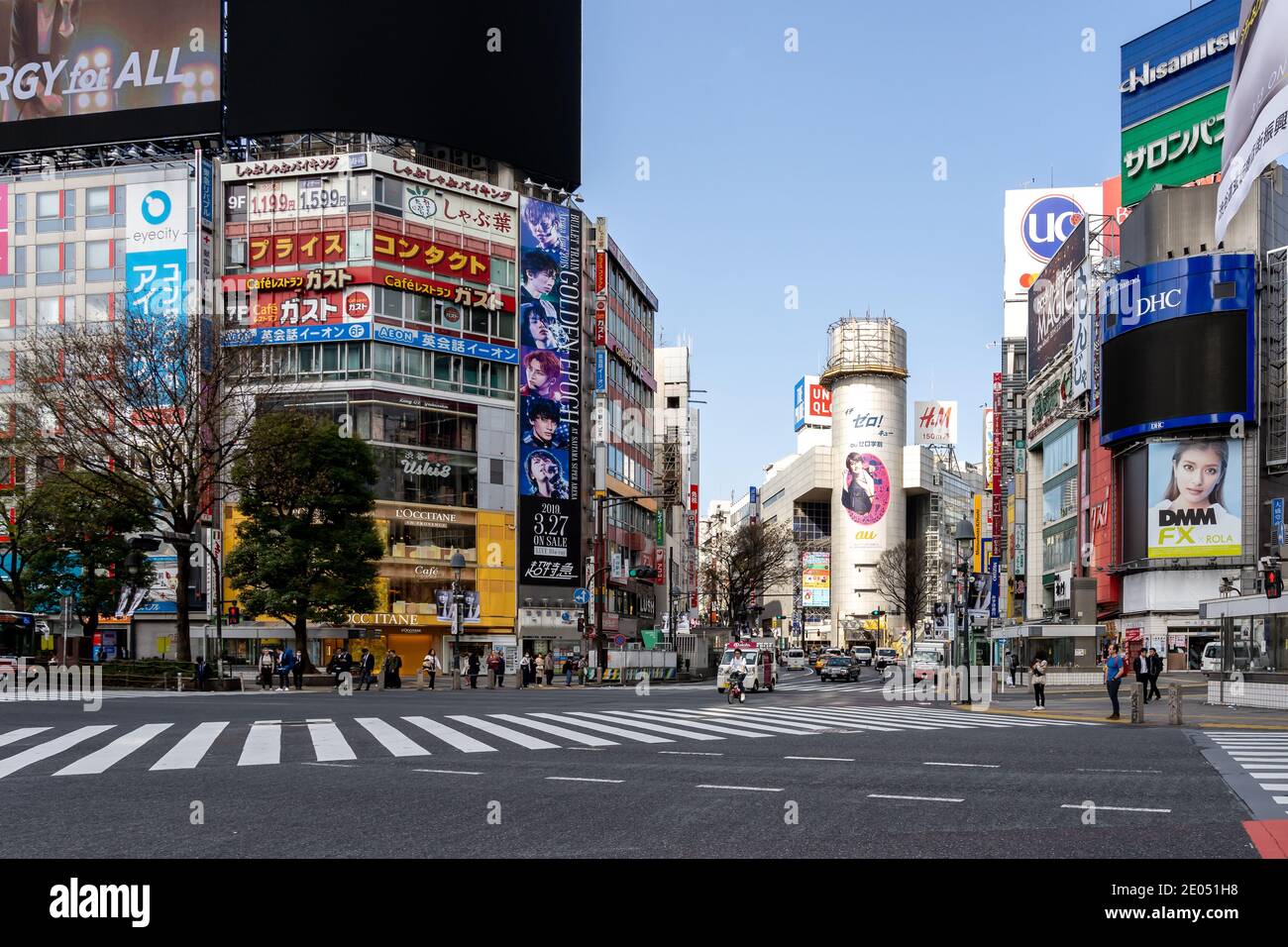 Gifu, Japan - March 22, 2019: View of famous Shibuya pedestrian ...