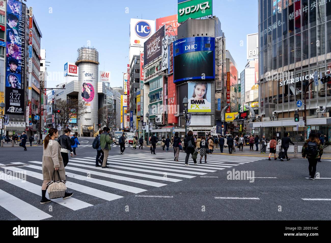 Gifu, Japan - March 22, 2019: View of famous Shibuya pedestrian ...