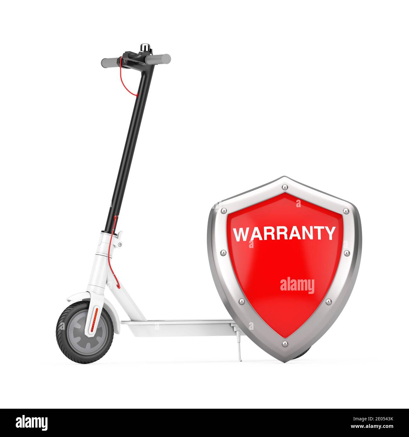 White Modern Eco Electric Kick Scooter with Red Metal Protection ...