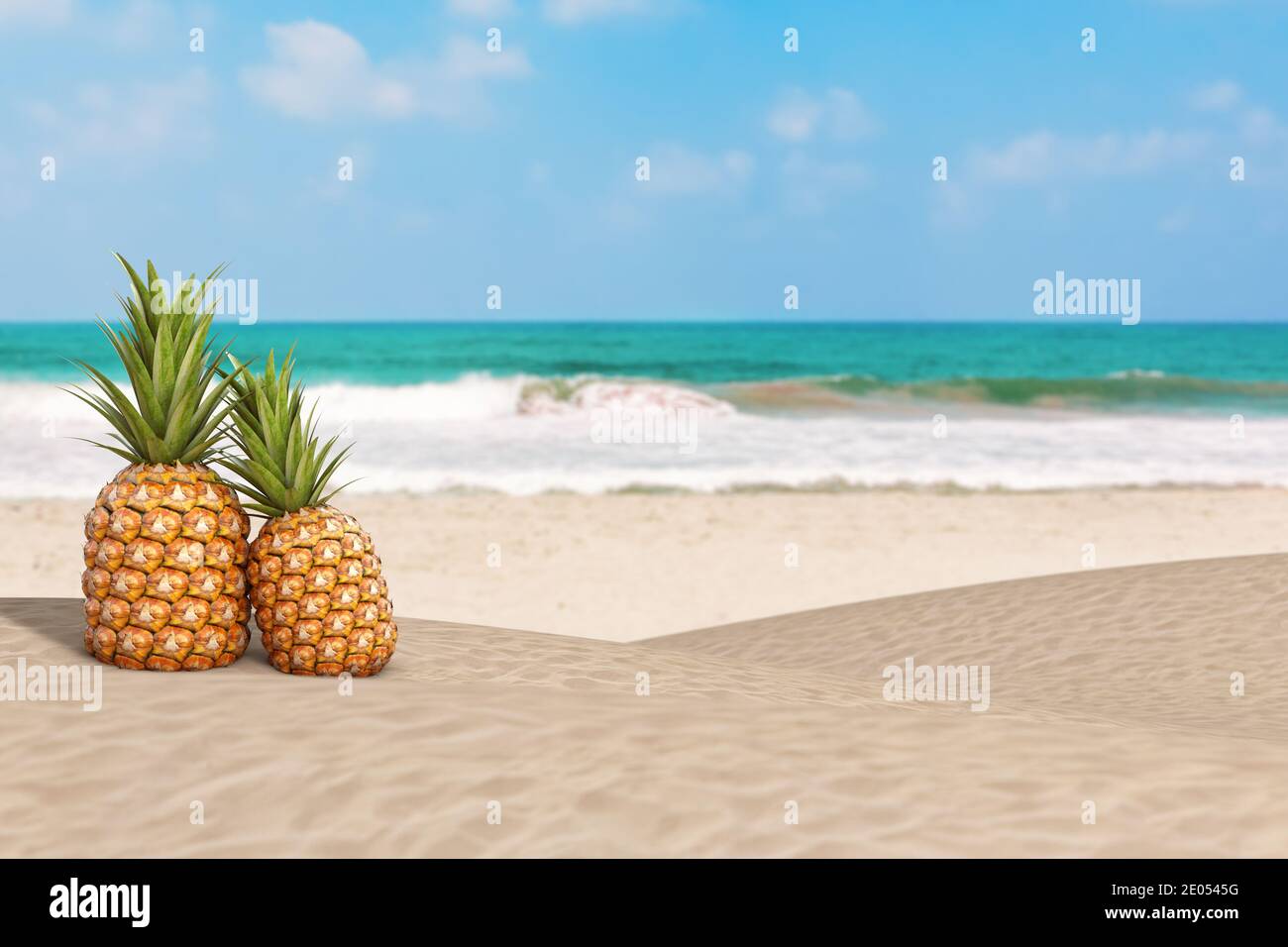 Fresh Ripe Tropical Healthy Nutrition Pineapple Fruit on the Ocean or ...