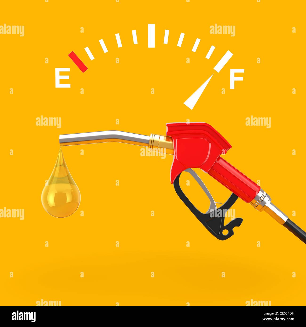 Fuel Dashboard Gauge Sign Showing a Full Tank near of Gasoline Pistol ...
