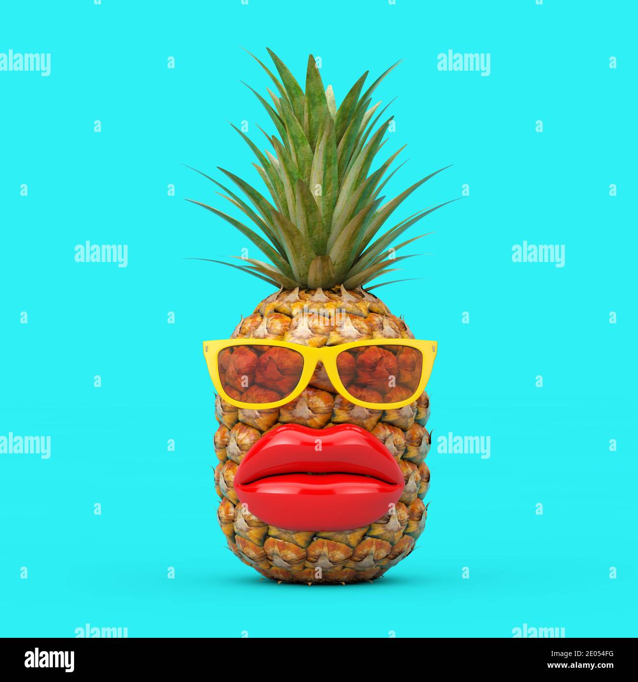 Fun Cartoon Fashion Hipster Cut Pineapple Character with Yellow ...