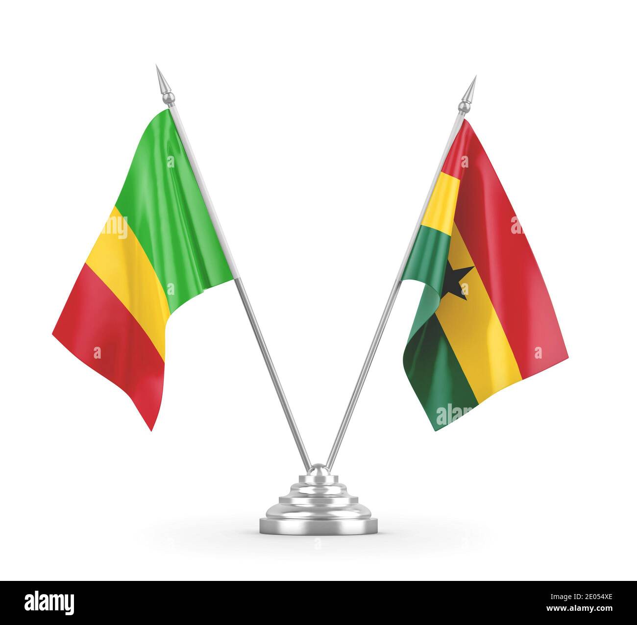 Ghana and Mali table flags isolated on white 3D rendering Stock Photo ...