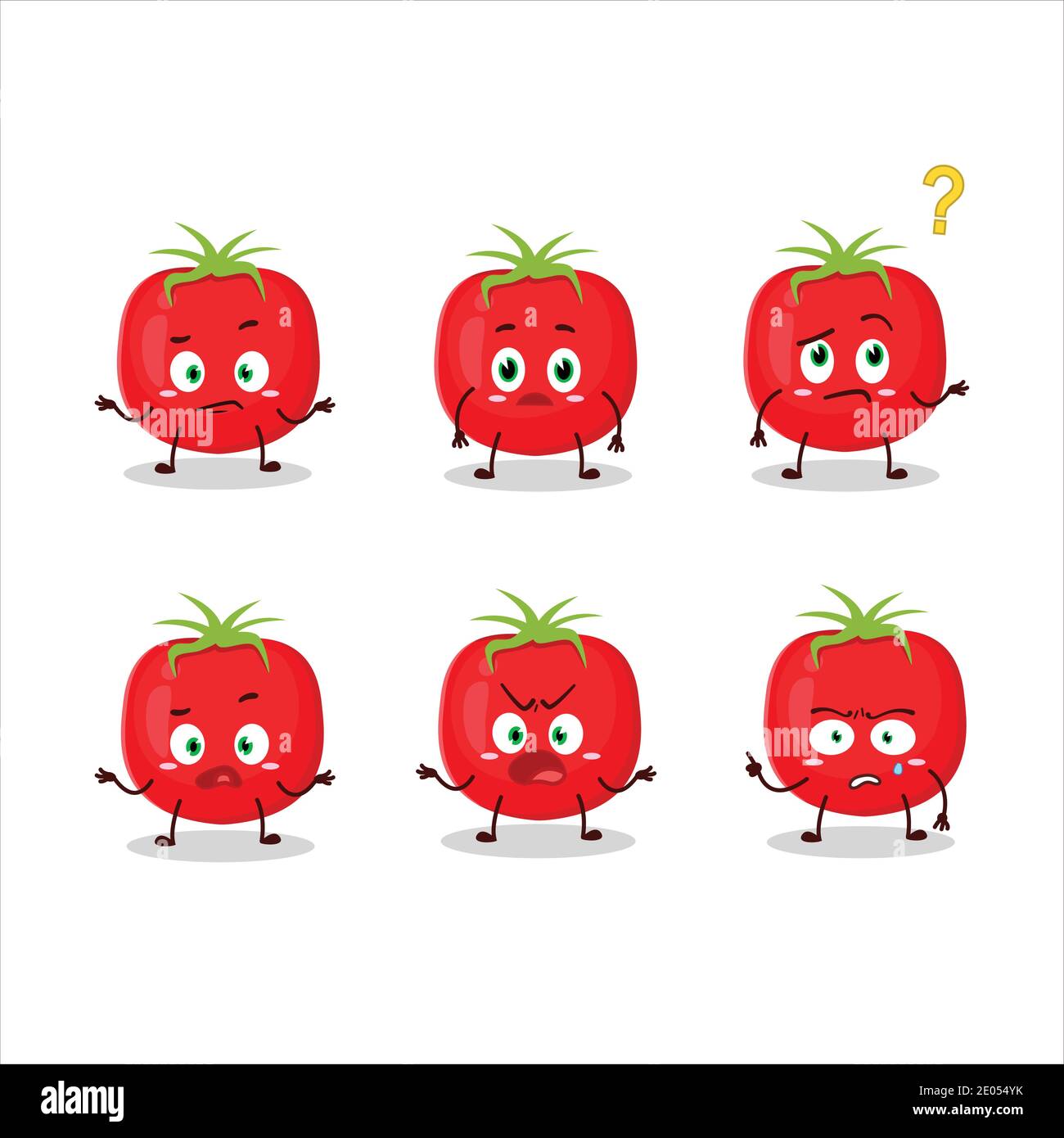 Cartoon character of tomato with what expression. Vector illustration ...