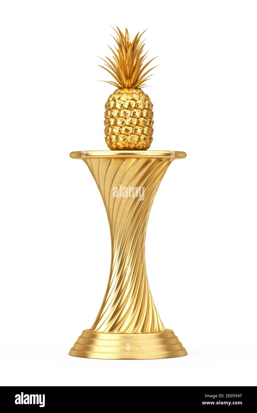 Exotic Award Concept. Golden Award Trophy Fresh Ripe Tropical Healthy ...
