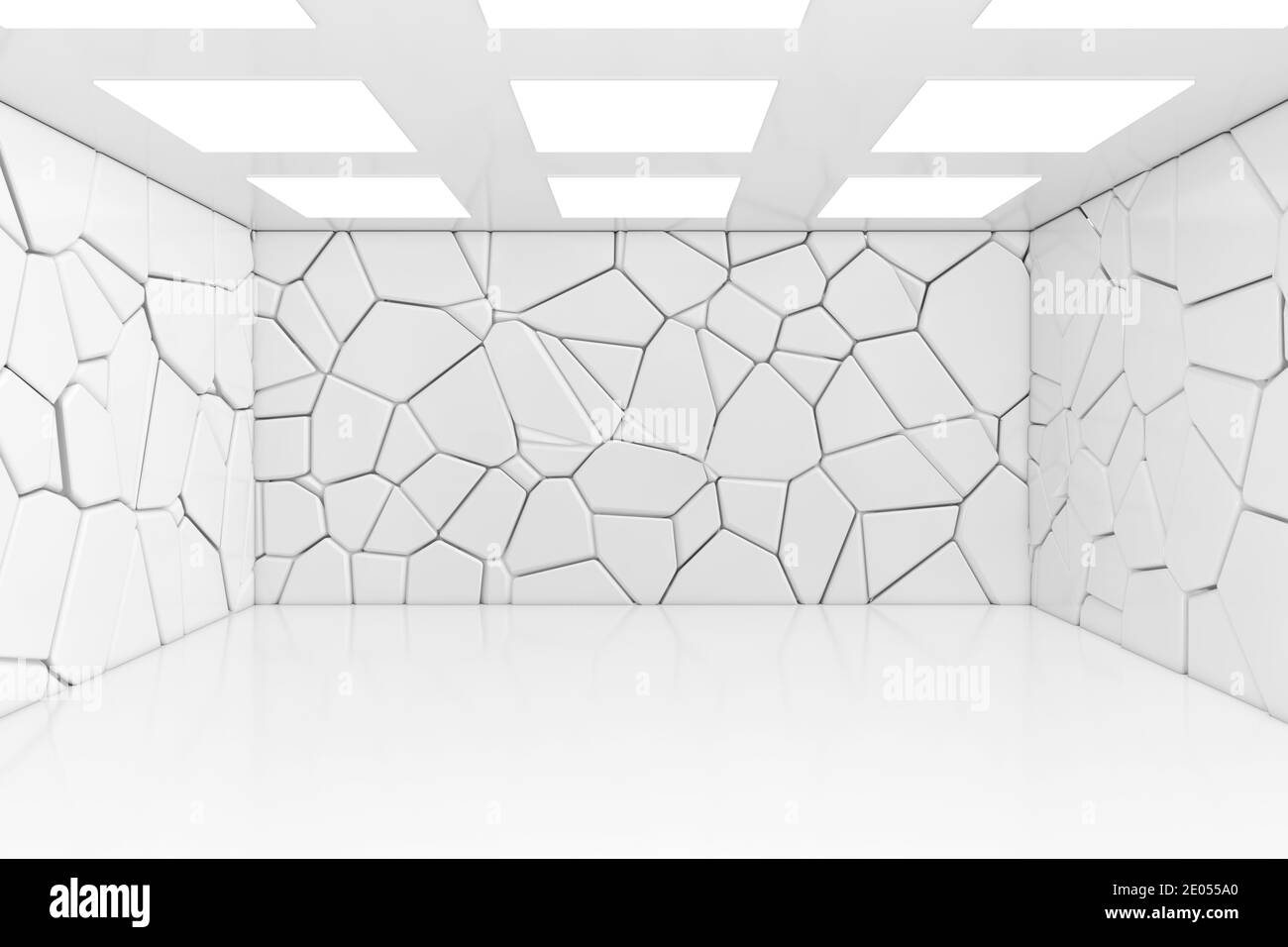 Empty Room with Cell Light and Stone Walls Extreme Closeup. 3d ...