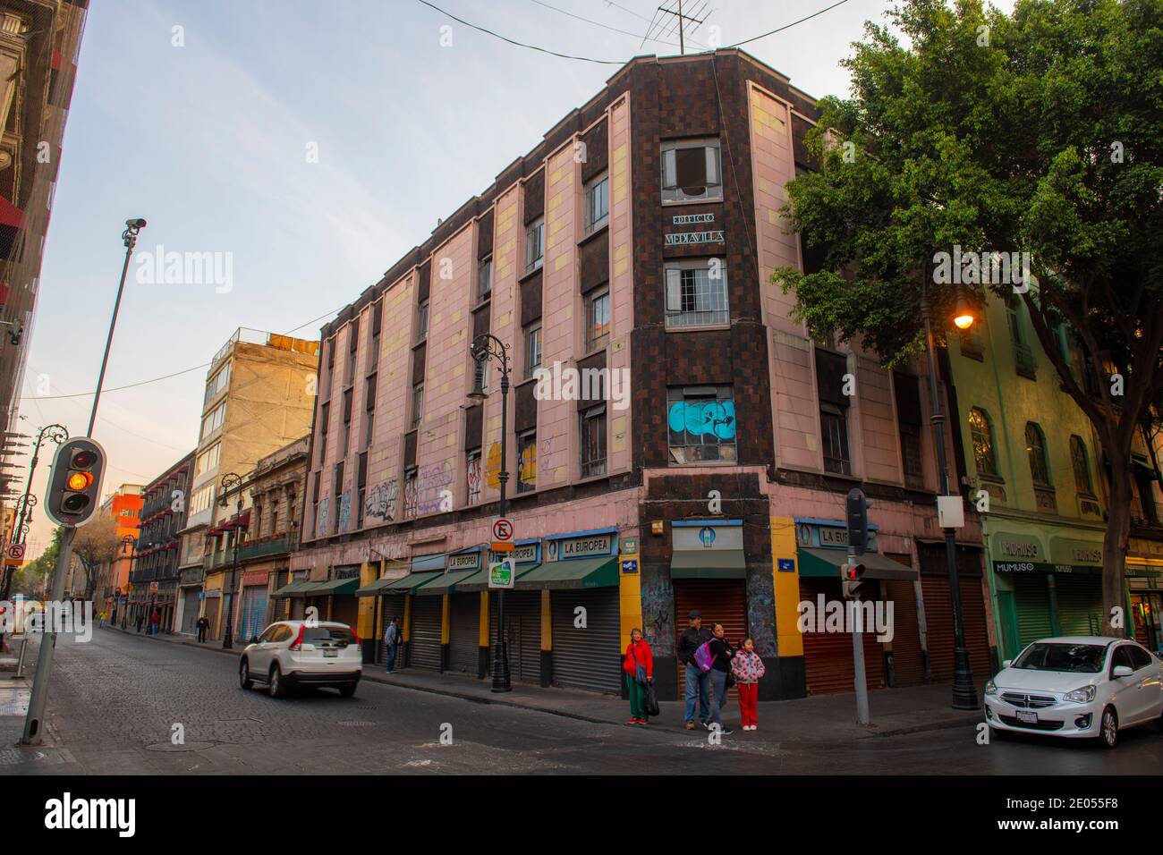 Historic buildings on Calle de Tacuba Street and Republica de Chile ...