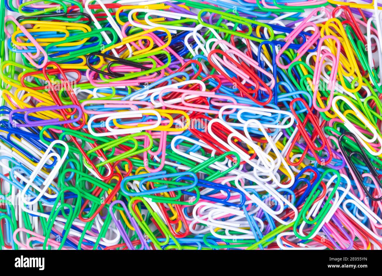 Colorful paper clips.top view.Close up Stock Photo - Alamy