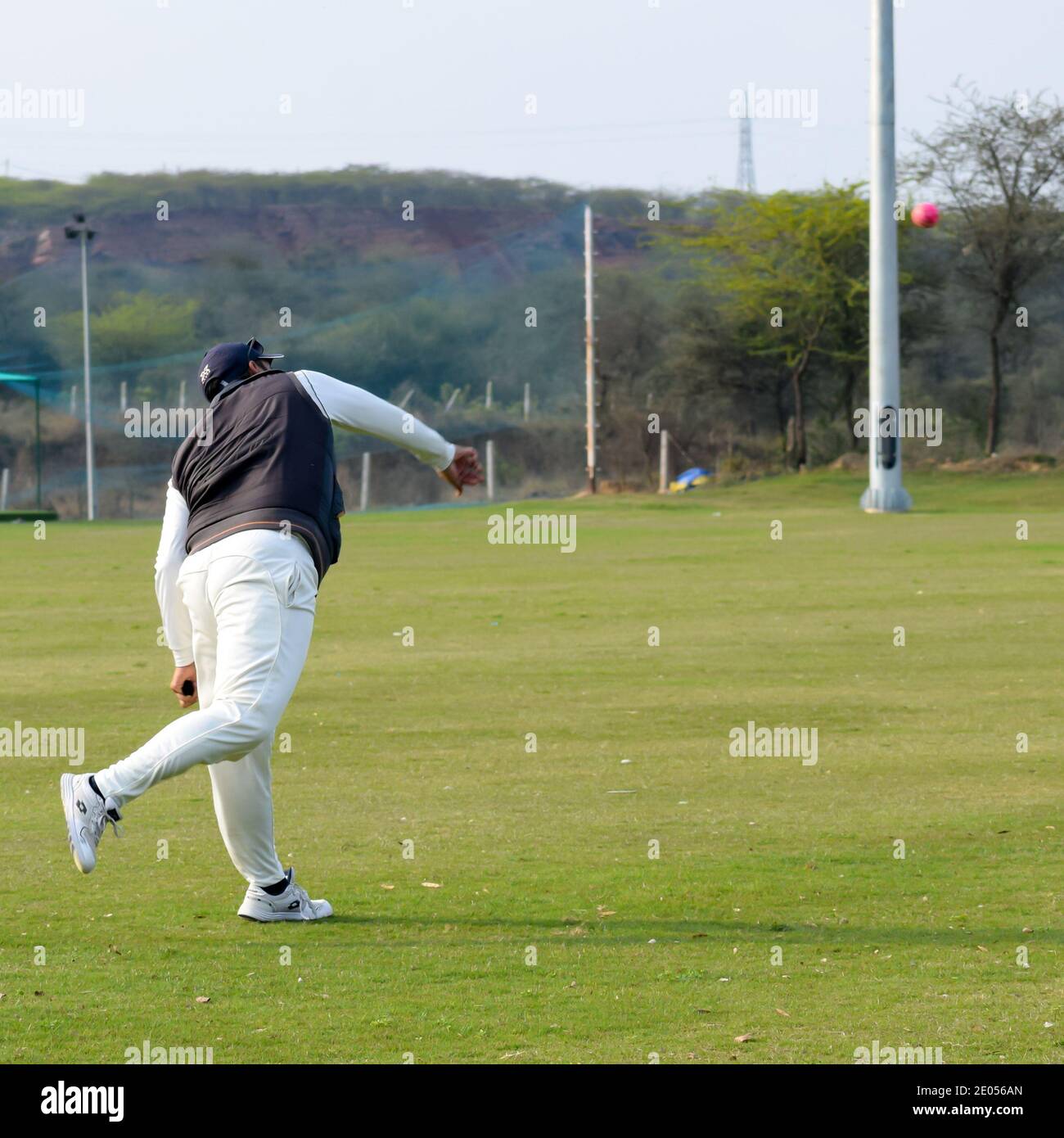 New Delhi India – July 01 2018 : Full length of cricketer playing on ...