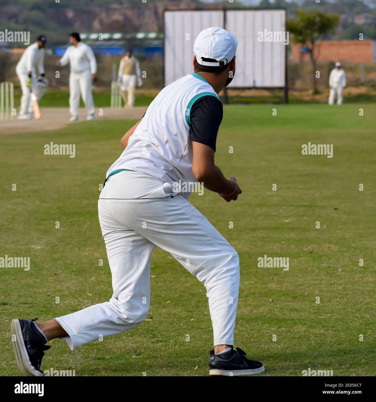 New Delhi India – July 01 2018 : Full length of cricketer playing on ...