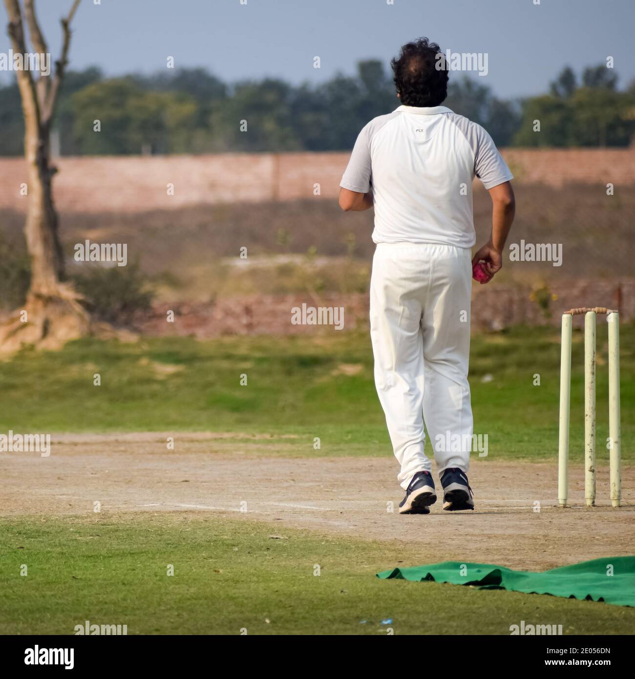 New Delhi India – July 01 2018 : Full length of cricketer playing on ...