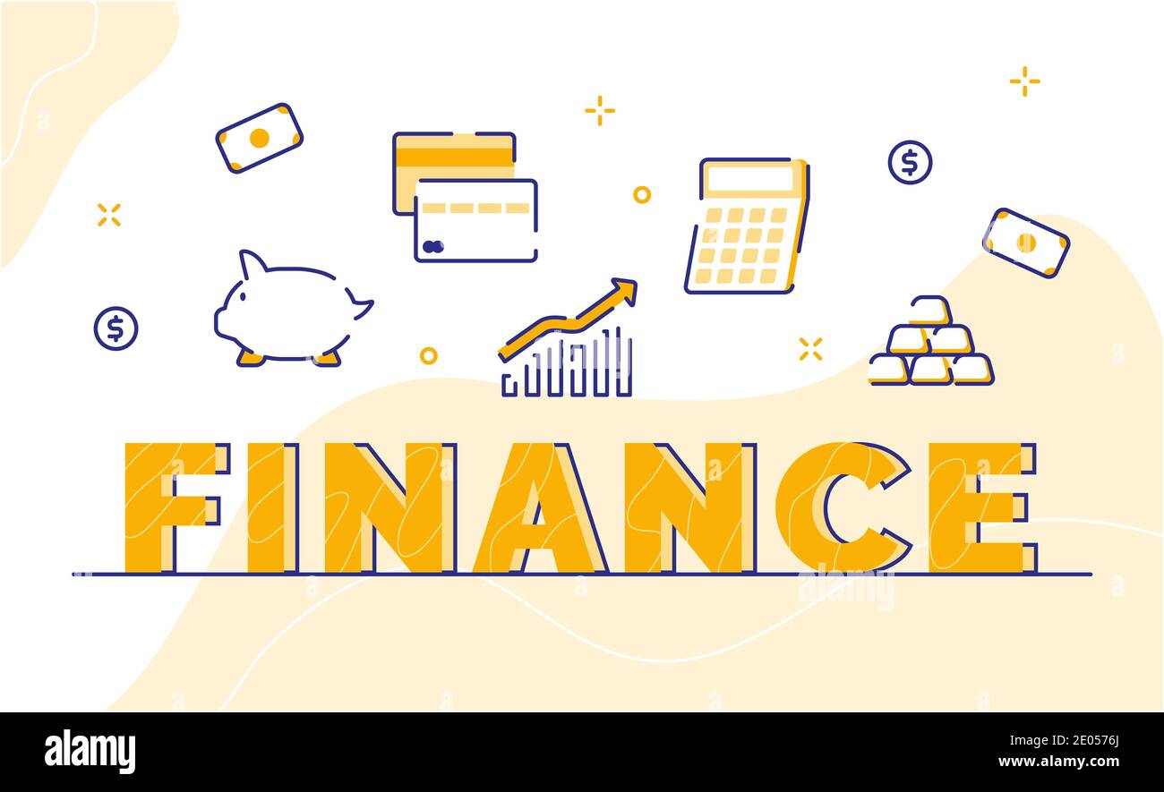 finance typography word art money piggy bank credit card calculator ...