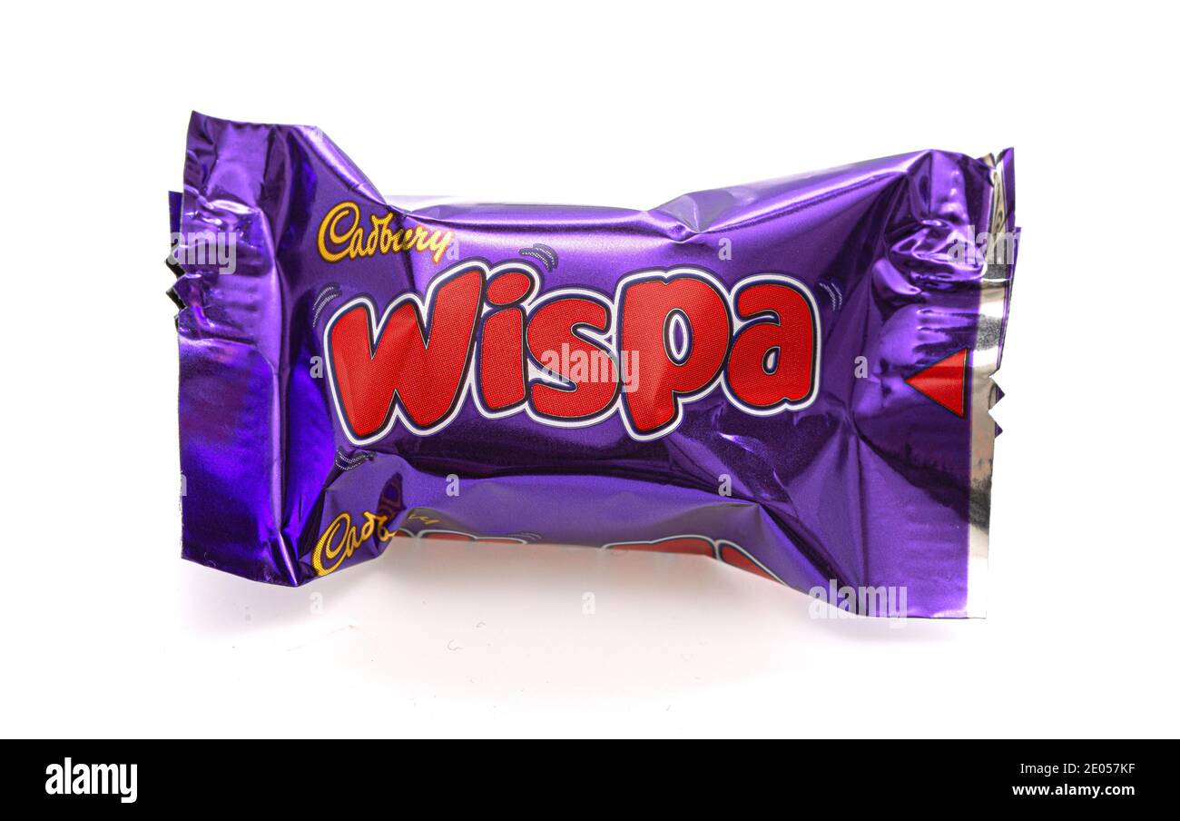 SWINDON, UK - DECEMBER 29, 2020: Cadbury Roses Wispa chocolate on a ...