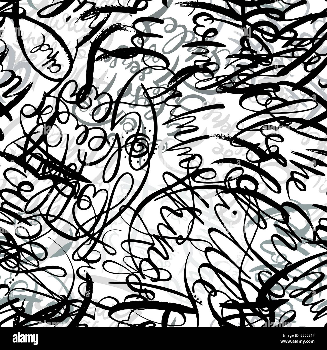 Graffiti background seamless pattern. Hand style tagging. Vandal vector ...