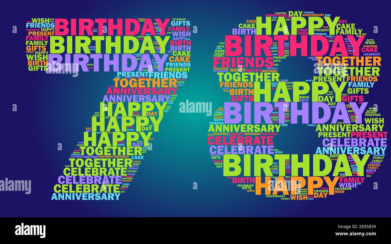 Happy 78th birthday word cloud colorful concept Stock Photo - Alamy