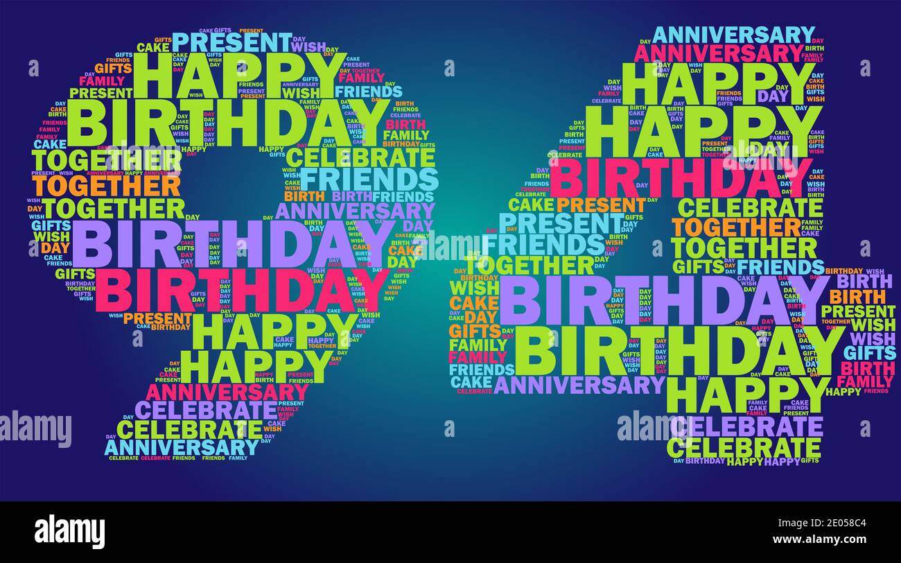 Happy 94th birthday word cloud colorful concept Stock Photo - Alamy